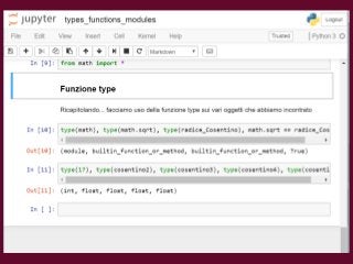 Tipi moduli funzioni in python A. Cosentino