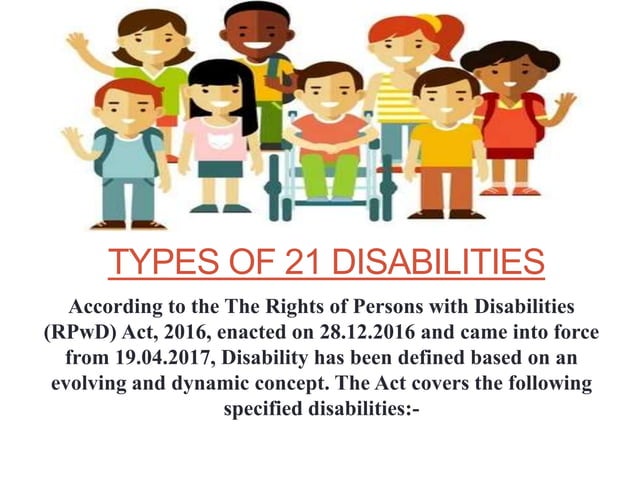 Rights of Persons with Disabilities- Types of 21 Disabilities.pptx
