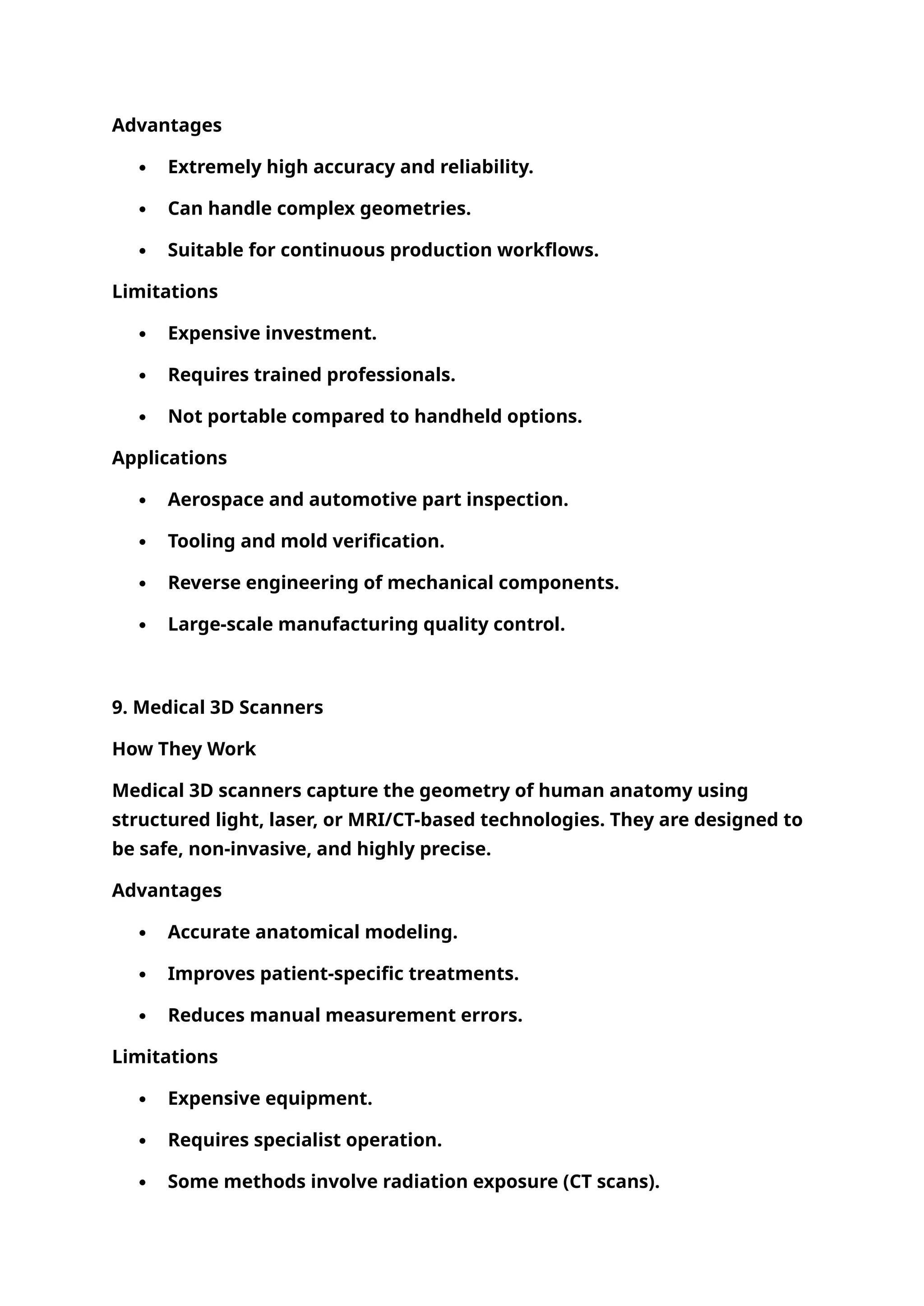 Types of 3D Scanners: A Complete Guide exxjet systems | DOCX