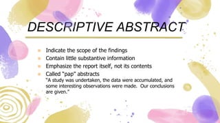 TYPES OF ABSTRACT.pptx | Heart and Cardiovascular Diseases | Diseases ...