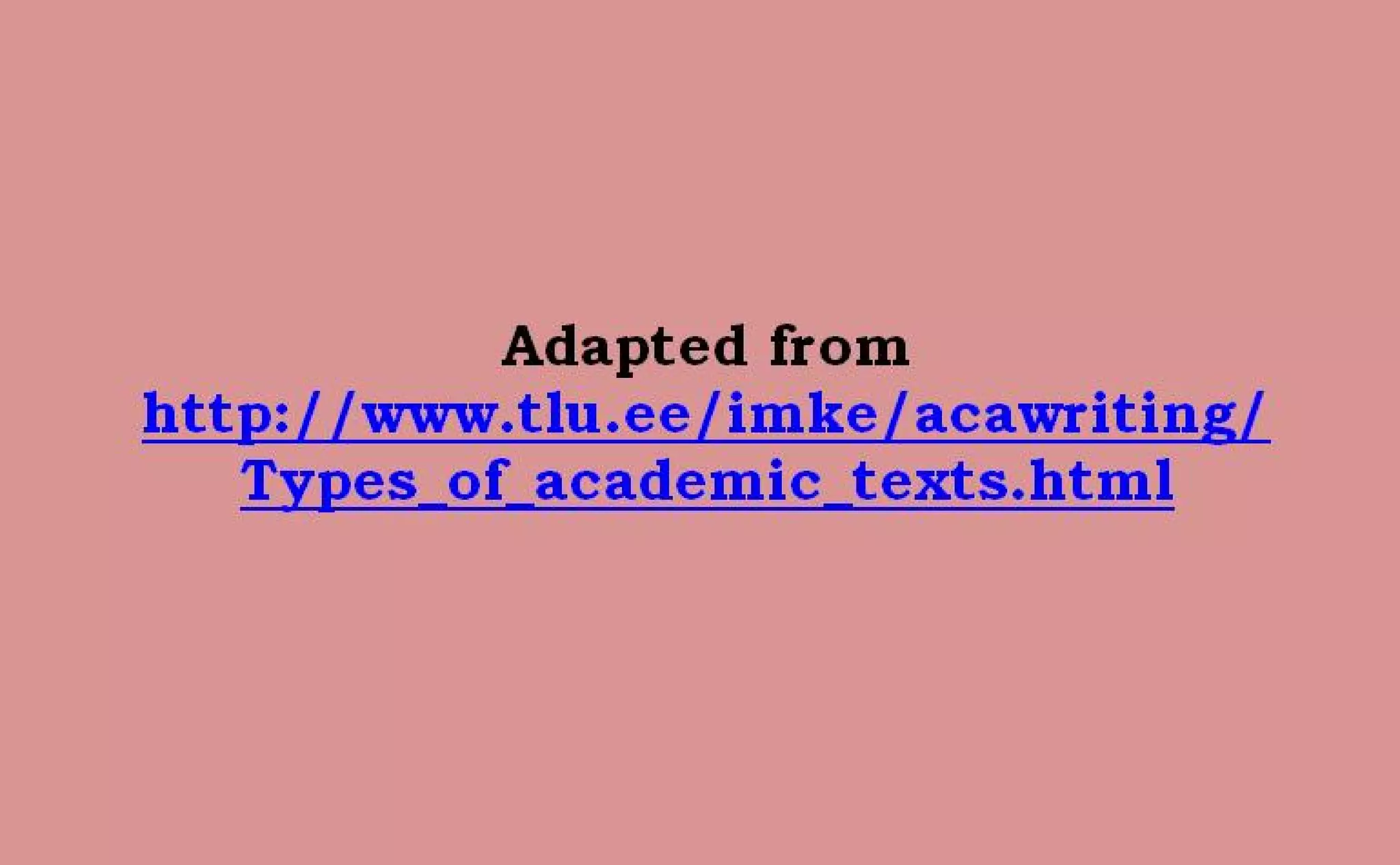 Types Of Academic Texts | PDF