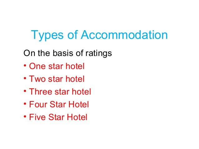 Types of accommodation