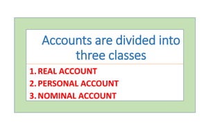 TYPES OF ACCOUNT OR GOLDEN RULES OF ACCOUNTANCY(PRESENTATION ON TYPES ...