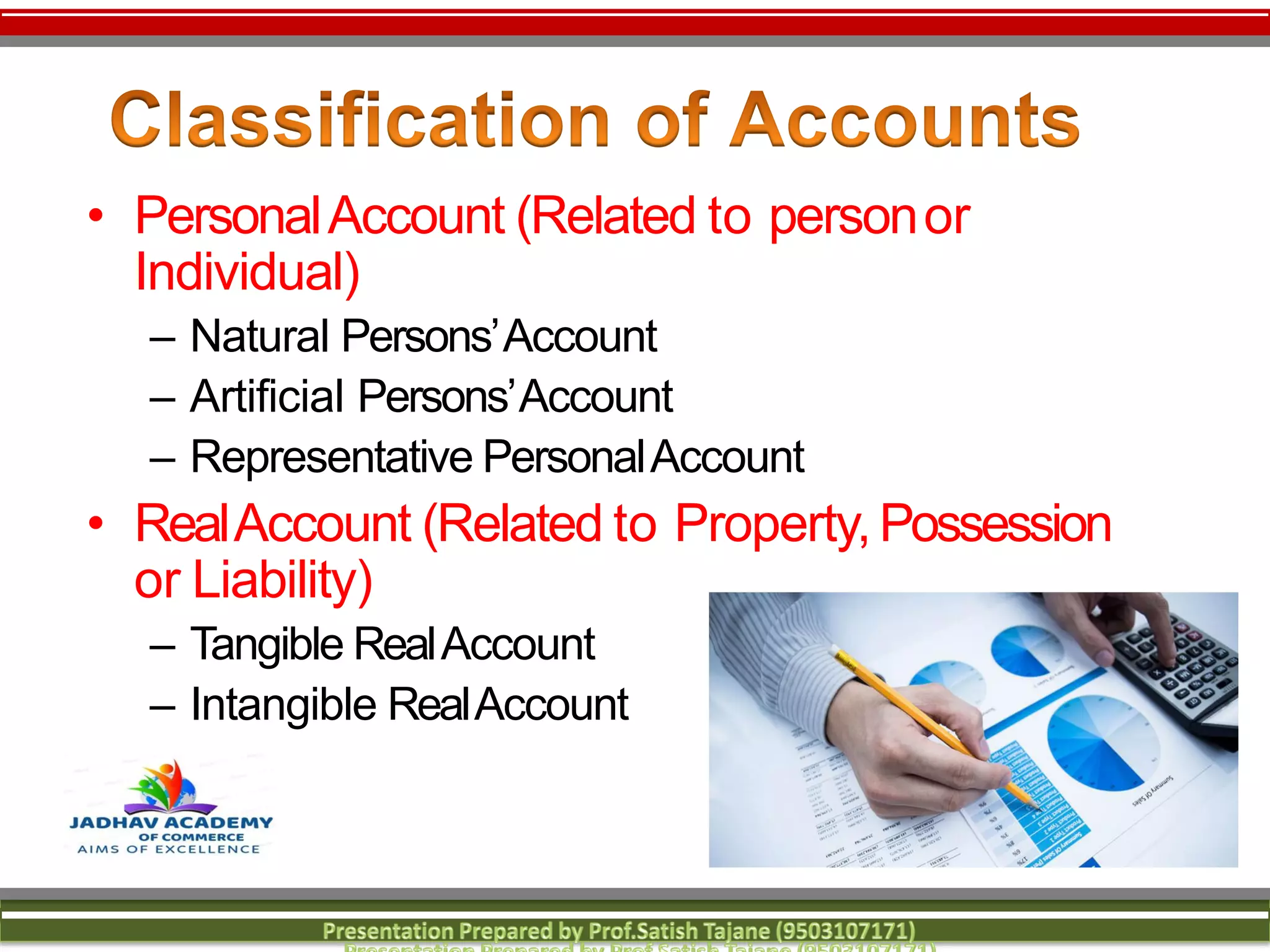 Types of accounts basic accounting -concepts prepared by Prof.Satish R ...