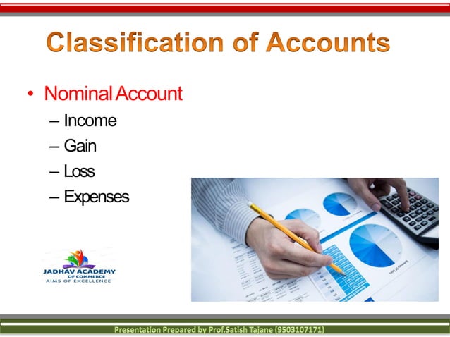 Types of accounts basic accounting -concepts prepared by Prof.Satish R ...