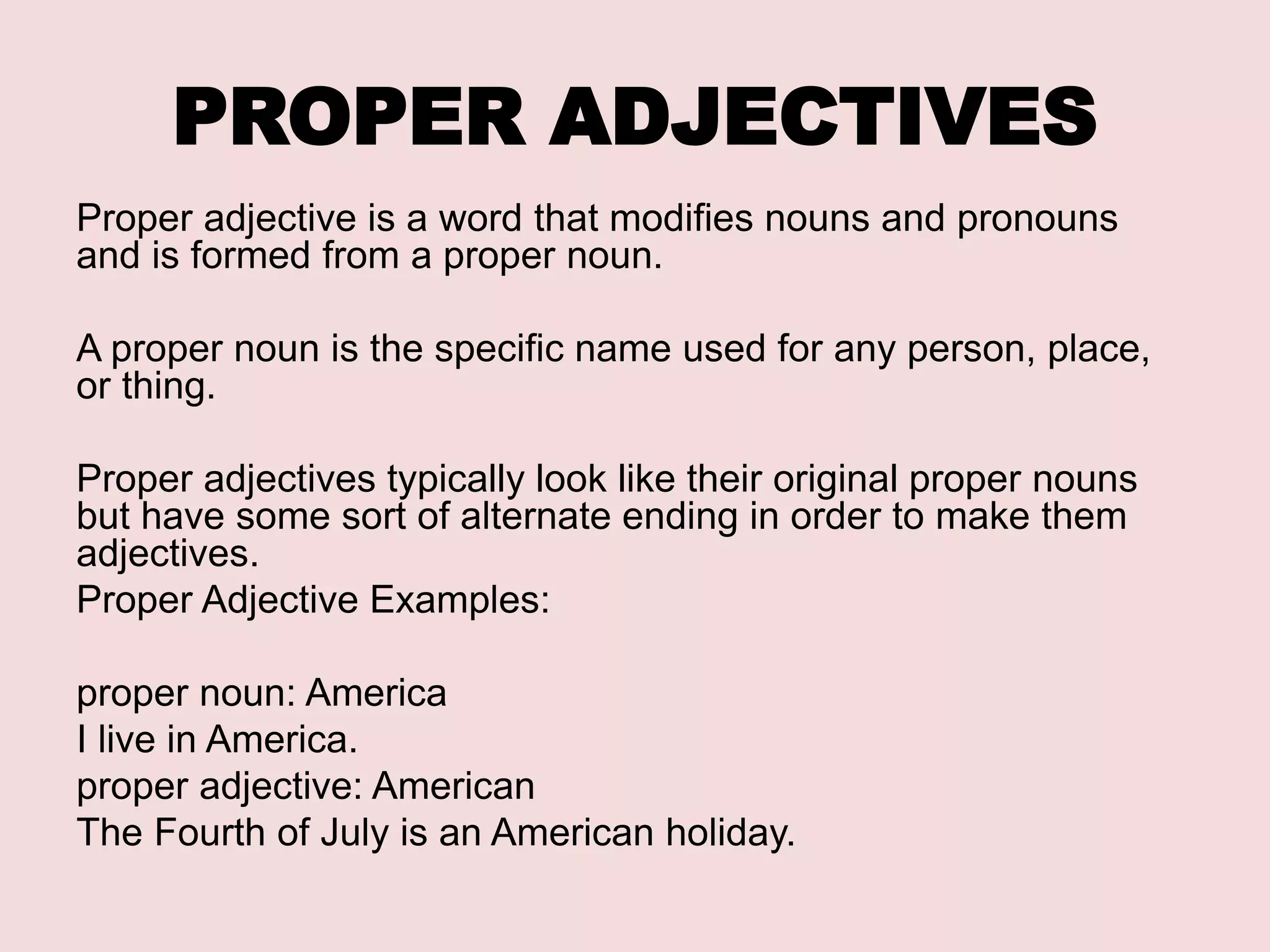 Types of adjectives | PPTX | National & Civic Holidays | Holidays