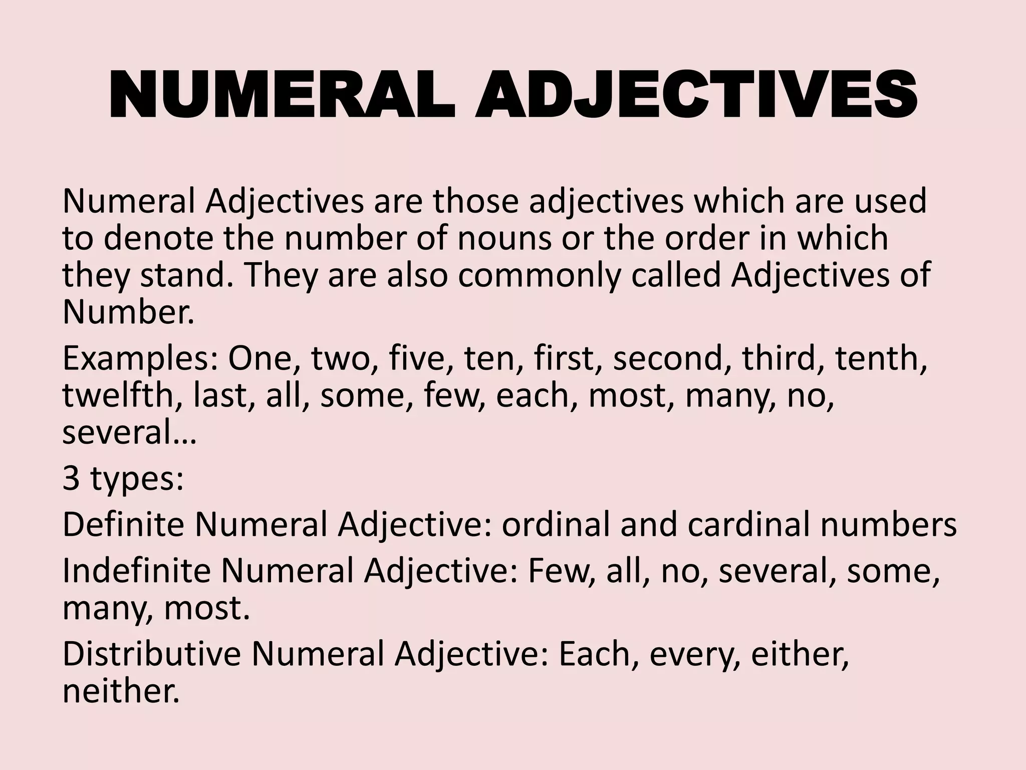 Types of adjectives | PPTX | National & Civic Holidays | Holidays
