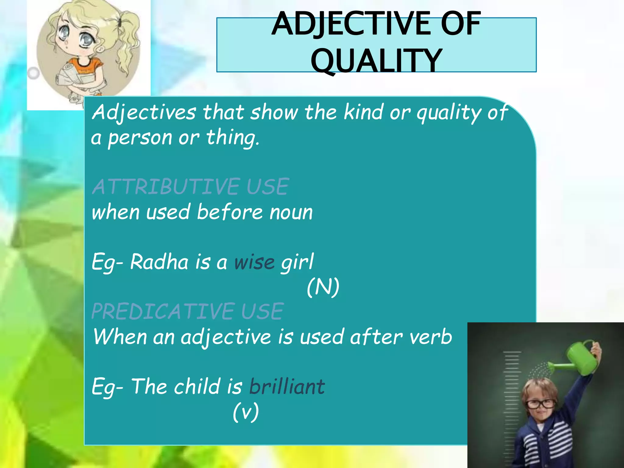 Types of adjectives | PPT