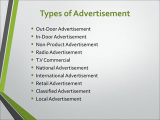 Types of advertisement | PPT