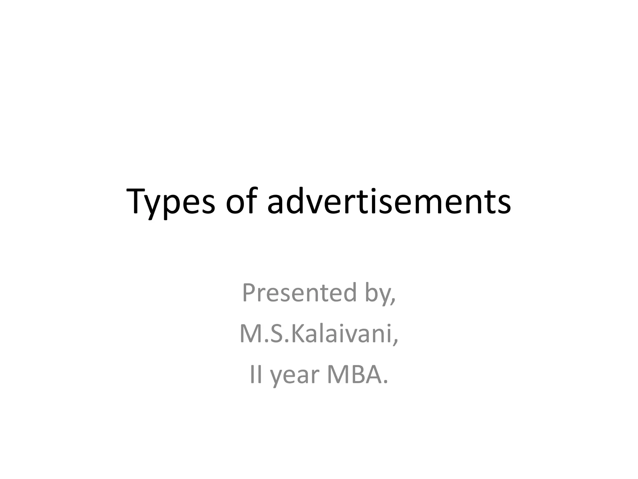 Types of advertisements | PPTX