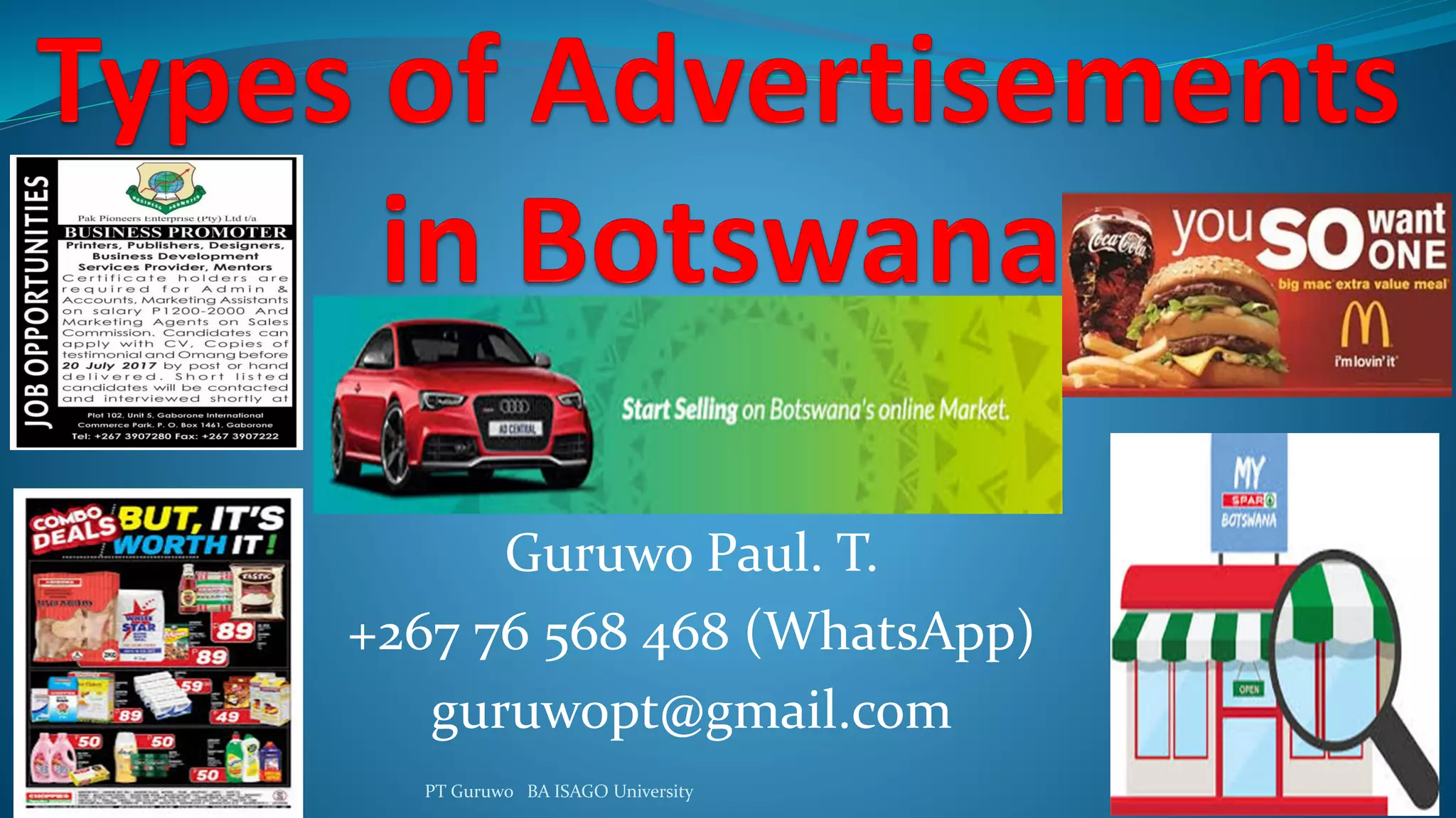 Types of Advertisements in Botswana by Guruwo Paul T. | PDF