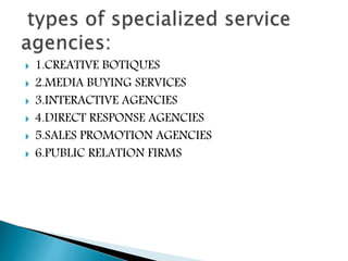 Types of advertising agency | PPTX