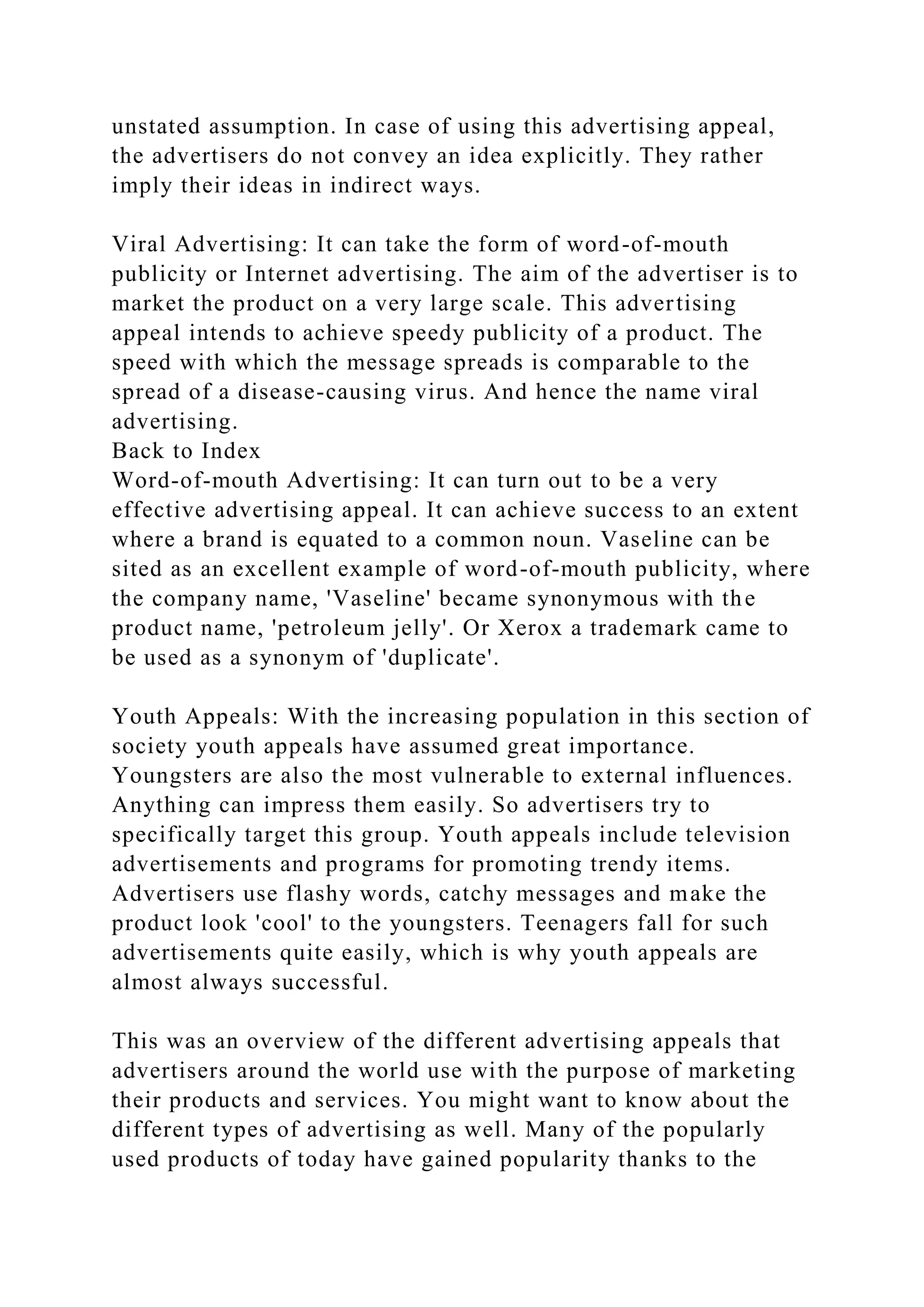 Types of Advertising AppealsWhat are advertising appeals and how.docx