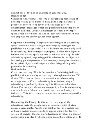 Types of Advertising AppealsWhat are advertising appeals and how.docx