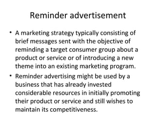 Reminder Advertising Examples