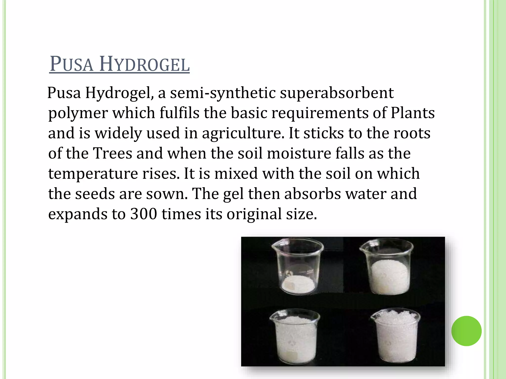 Types of Agriculture Hydrogels | PDF