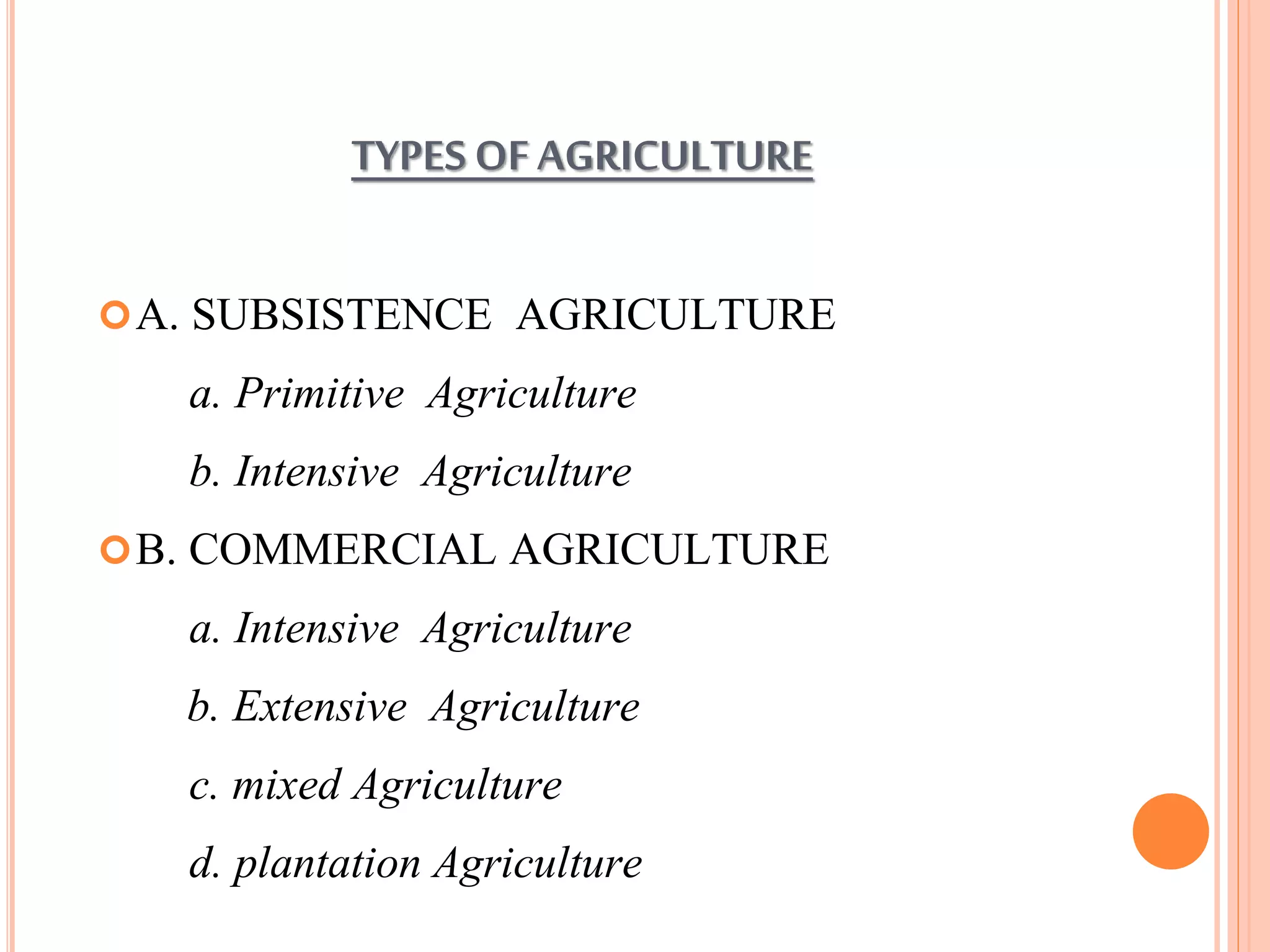 Types of agricuture in india | PPTX