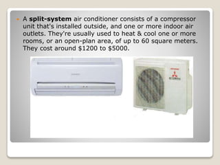 Types of air conditioning for HVAC application | PPTX