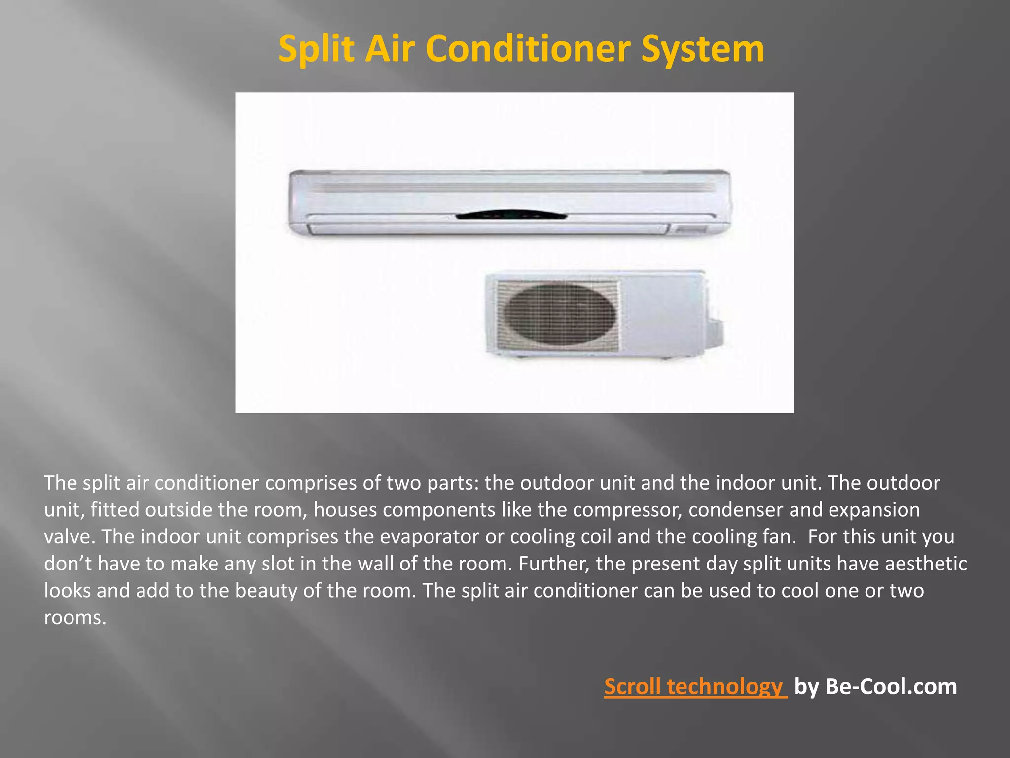 Types of air conditioning systems | PPTX