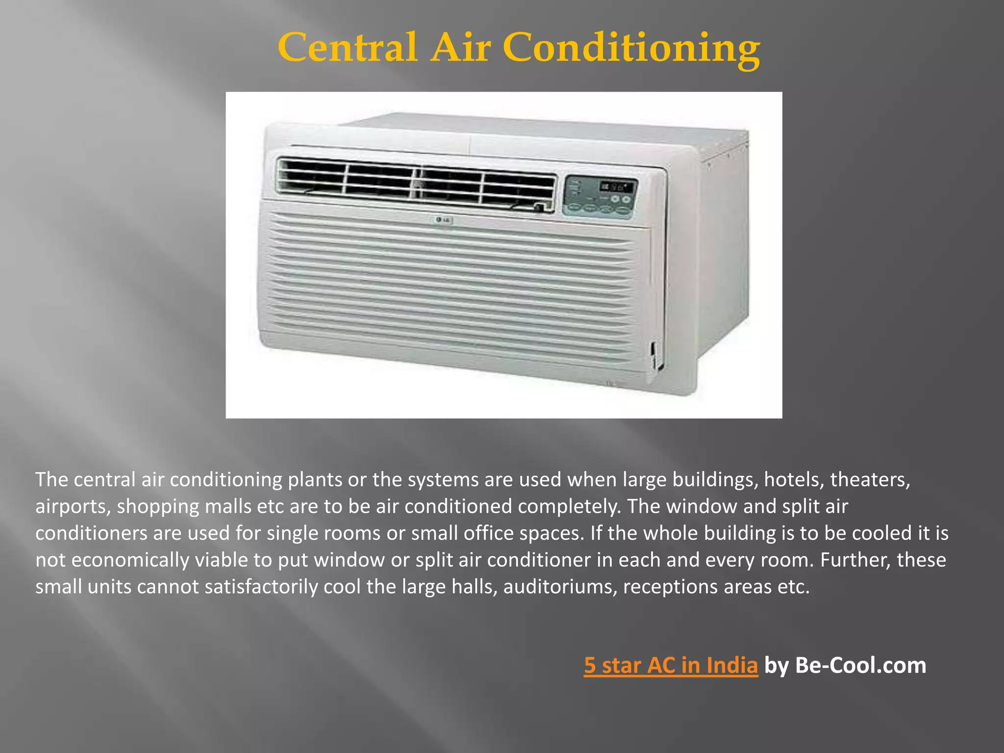 Types of air conditioning systems | PPTX
