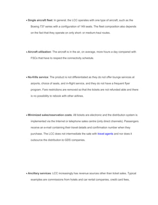 Types of airlines and airline business models | PDF