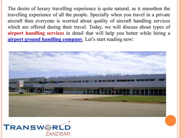 Types of Ground Handling Operations | PPTX