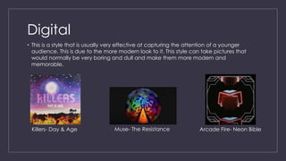 Types of album art | PPTX | Album-oriented Rock | Rock Music