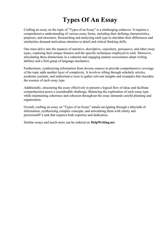 Types Of An Essay | PDF