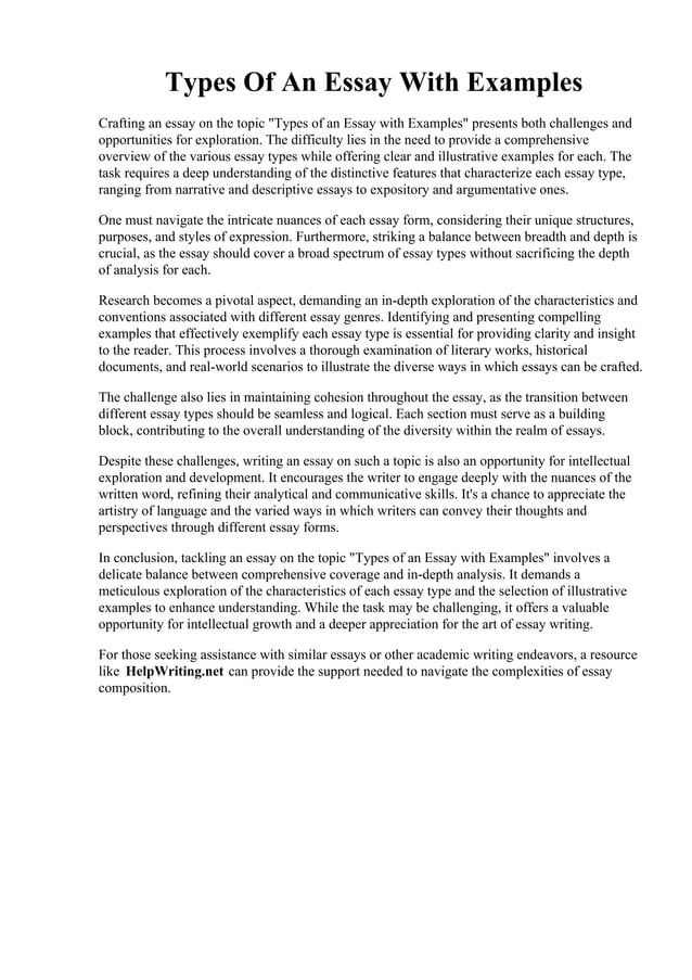 Types Of An Essay With Examples | PDF
