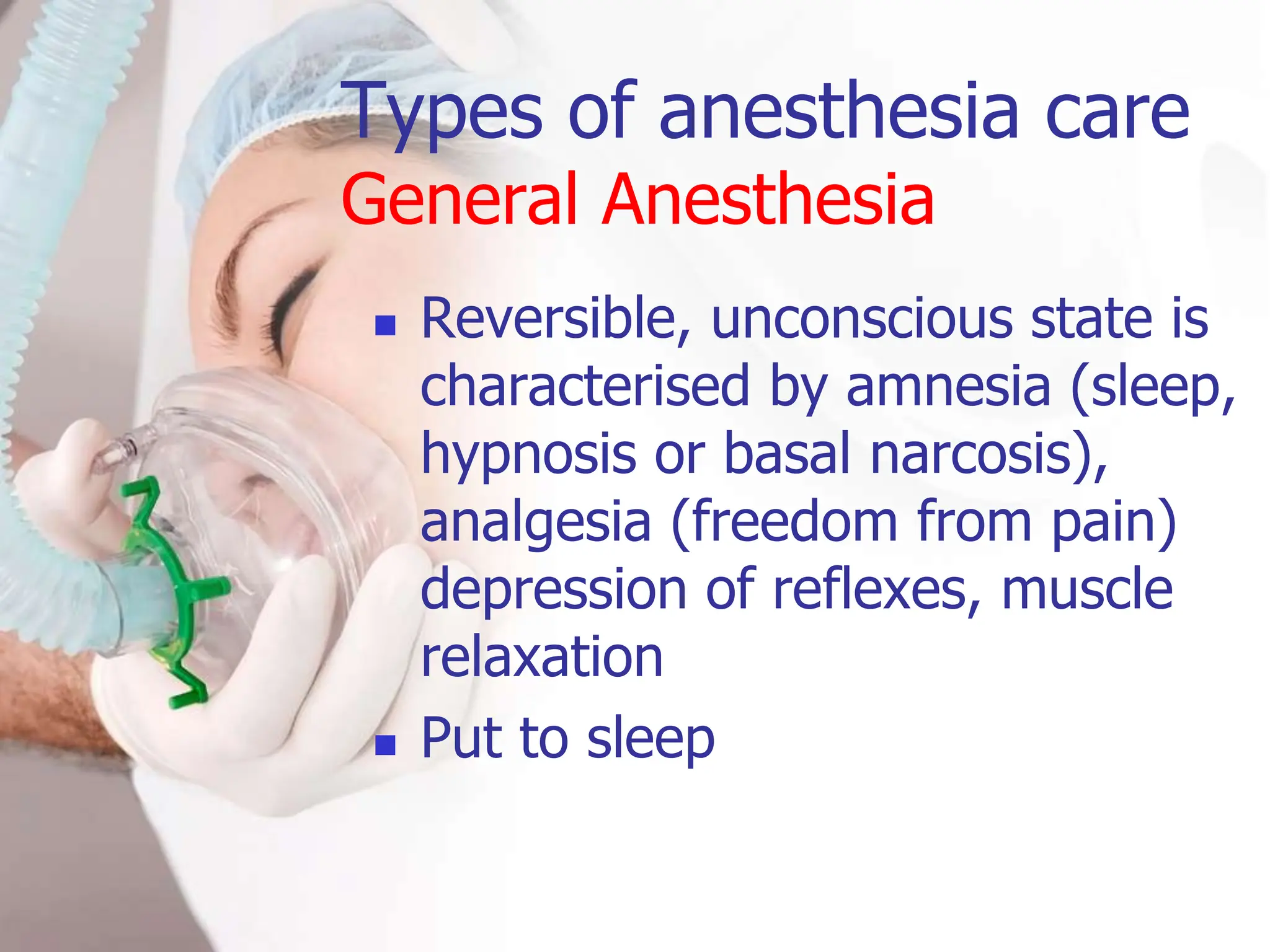 Anaesthesia types and classification for tech | PPTX