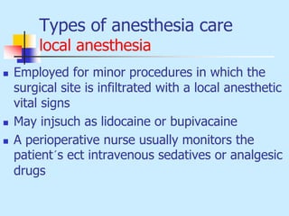 Types of anesthesia | PPTX