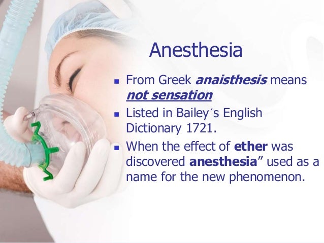 Types of anesthesia