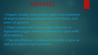 Types of Angina,Nitrates and Nitrites | PPT
