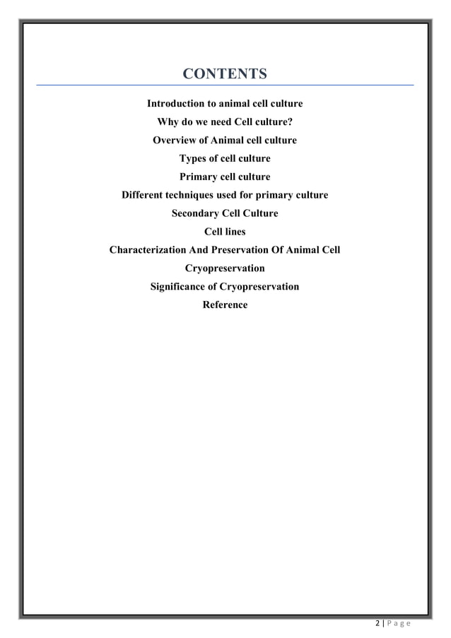 Types of animal cell culture; characterization & Their preservation. | PDF