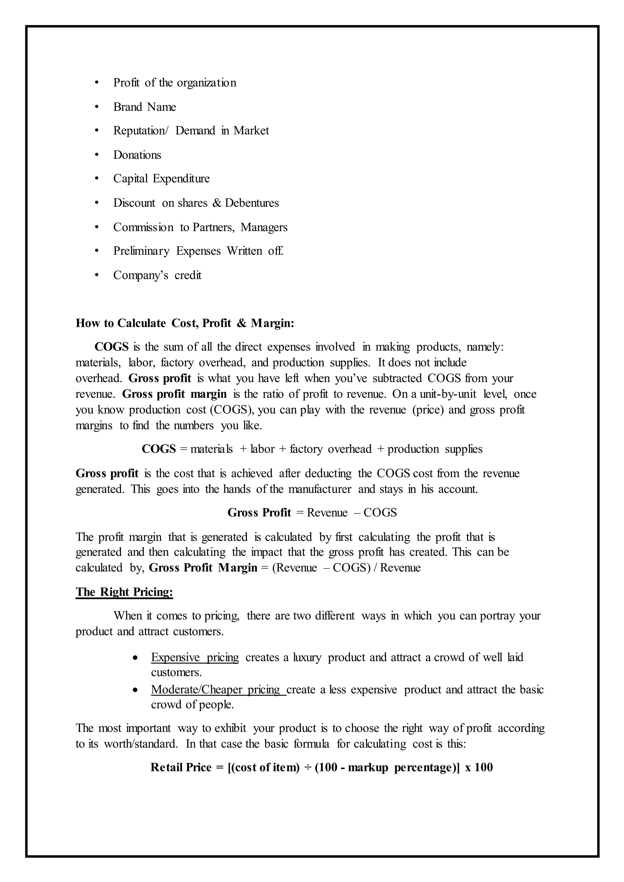 Types of apparel costing | DOCX