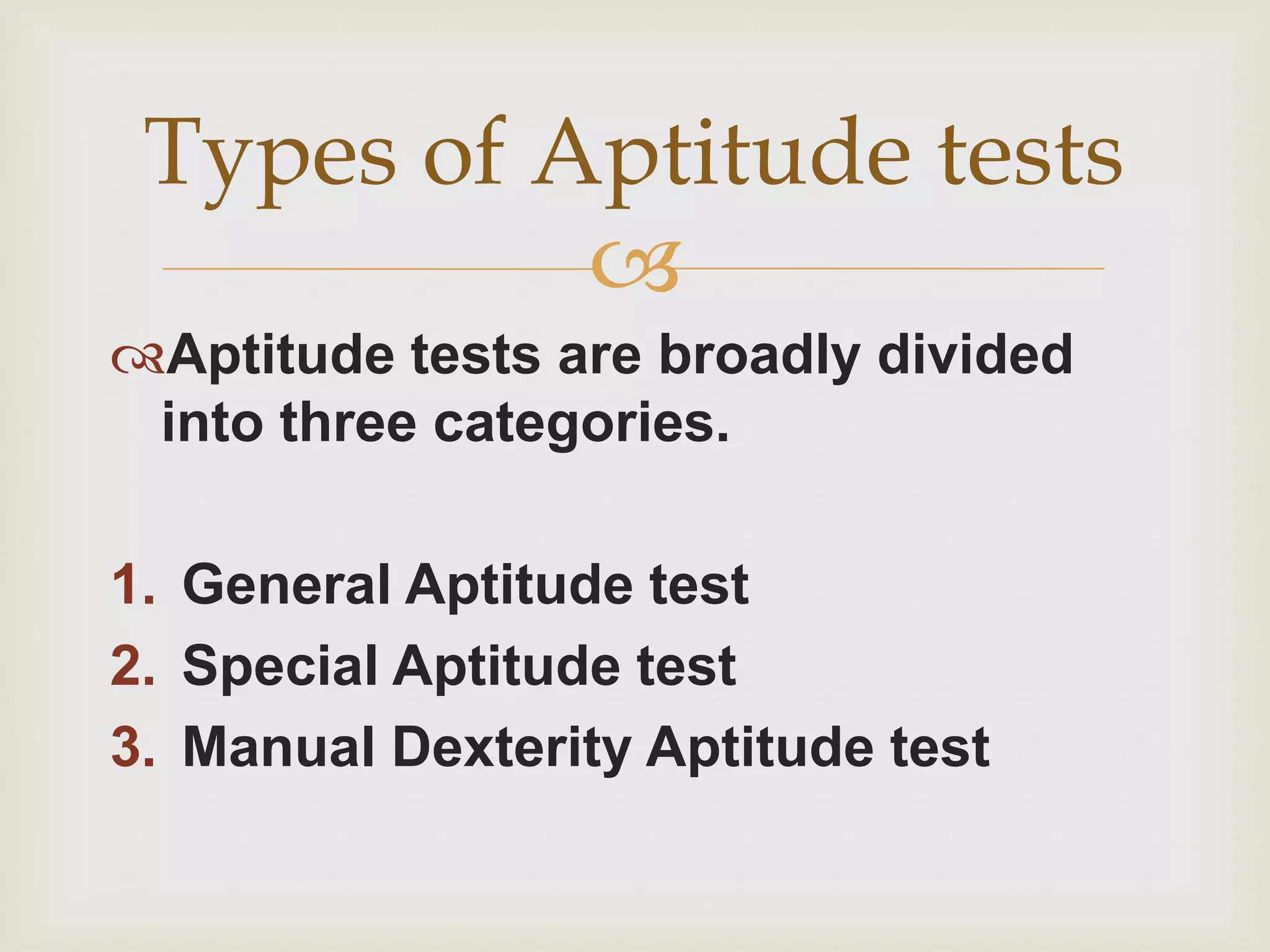 Types of aptitude tests | PPTX