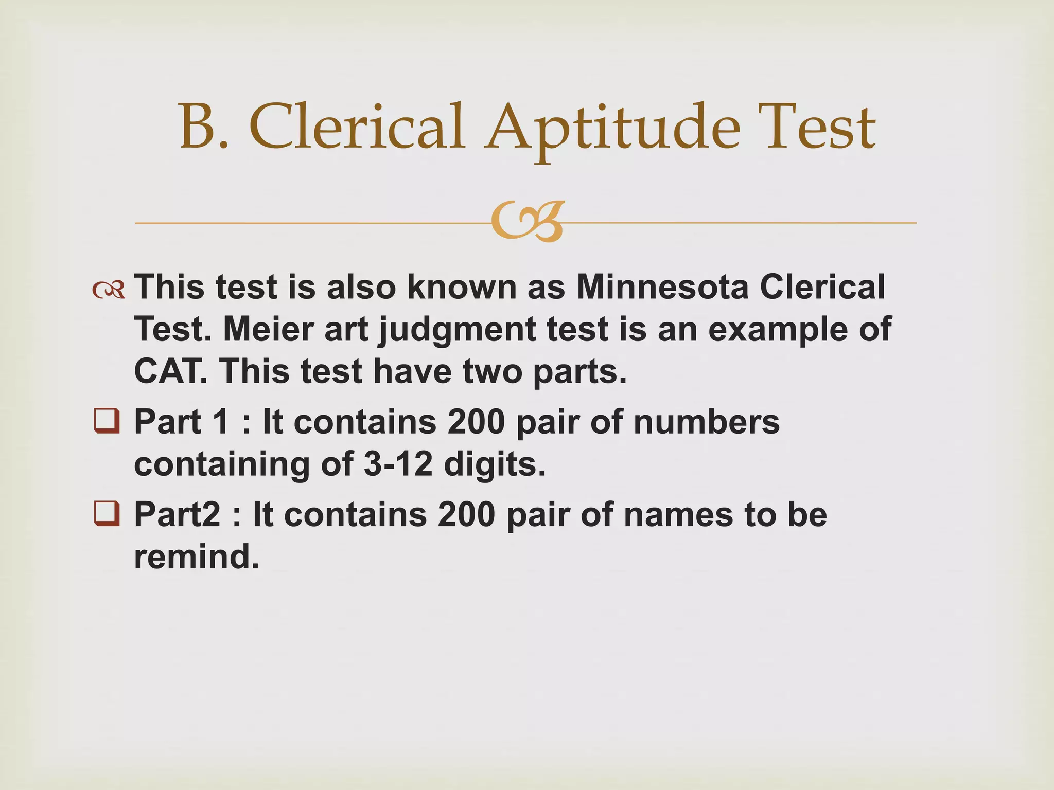 Types of aptitude tests | PPTX