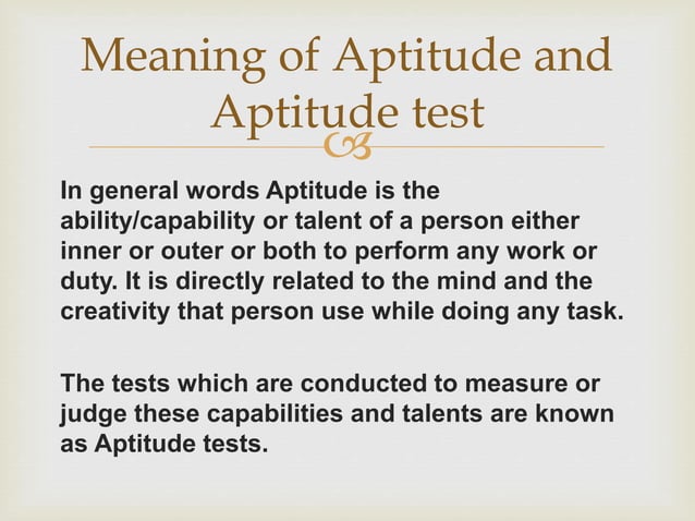 Types of aptitude tests | PPTX