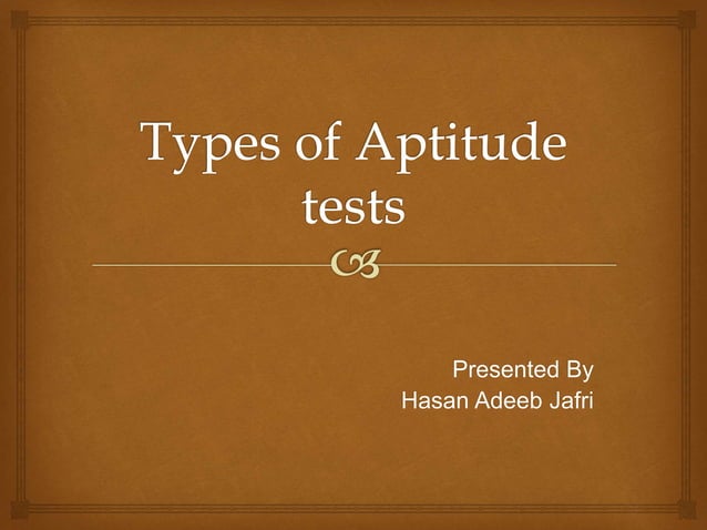 types-of-aptitude-tests