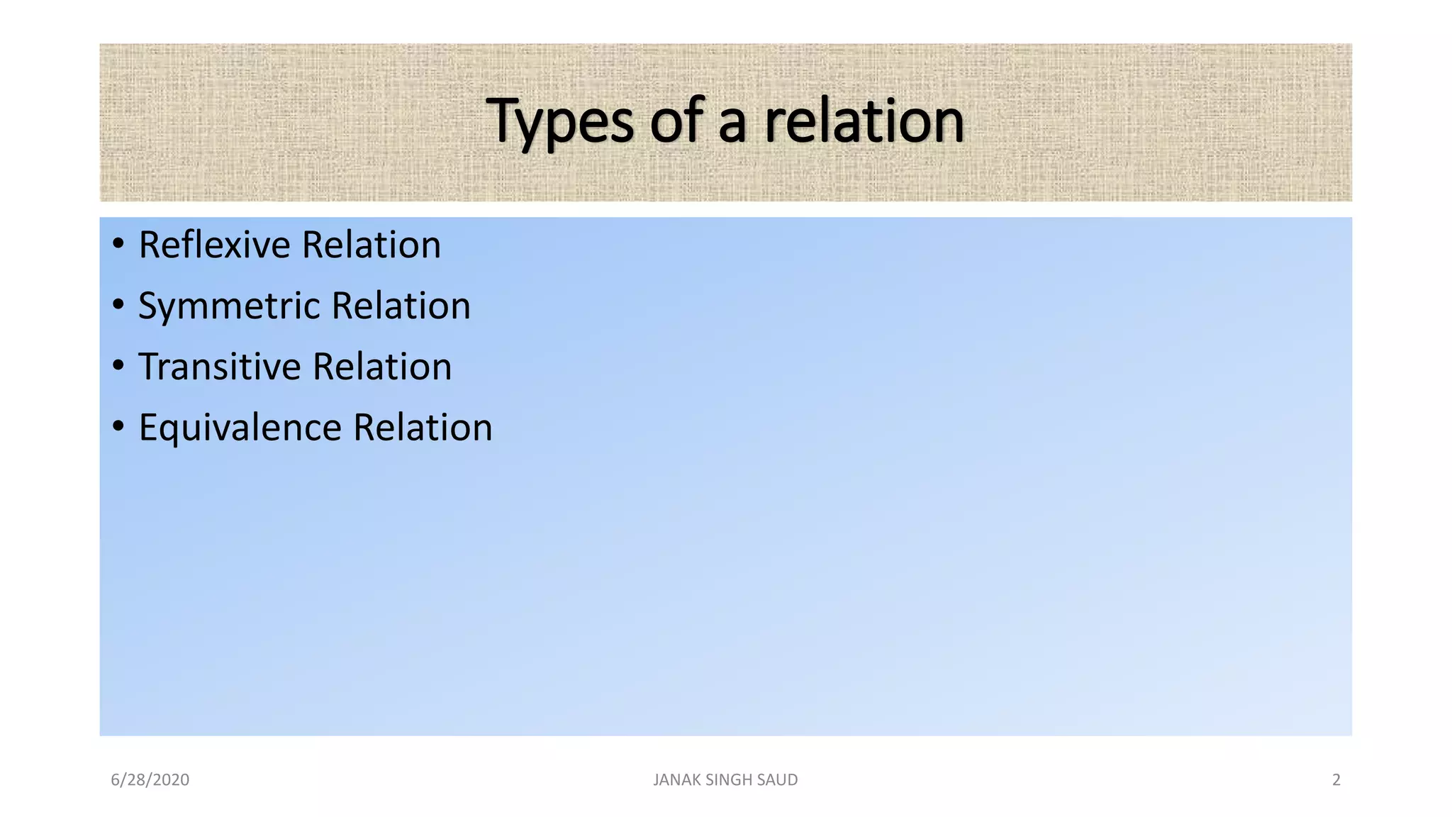 Types of RELATIONS | PPSX