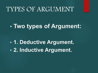 Types of Argument presentation | PPTX