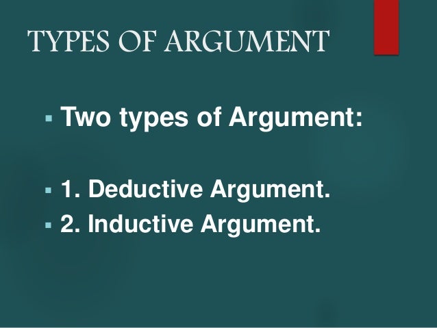 Types of Argument presentation