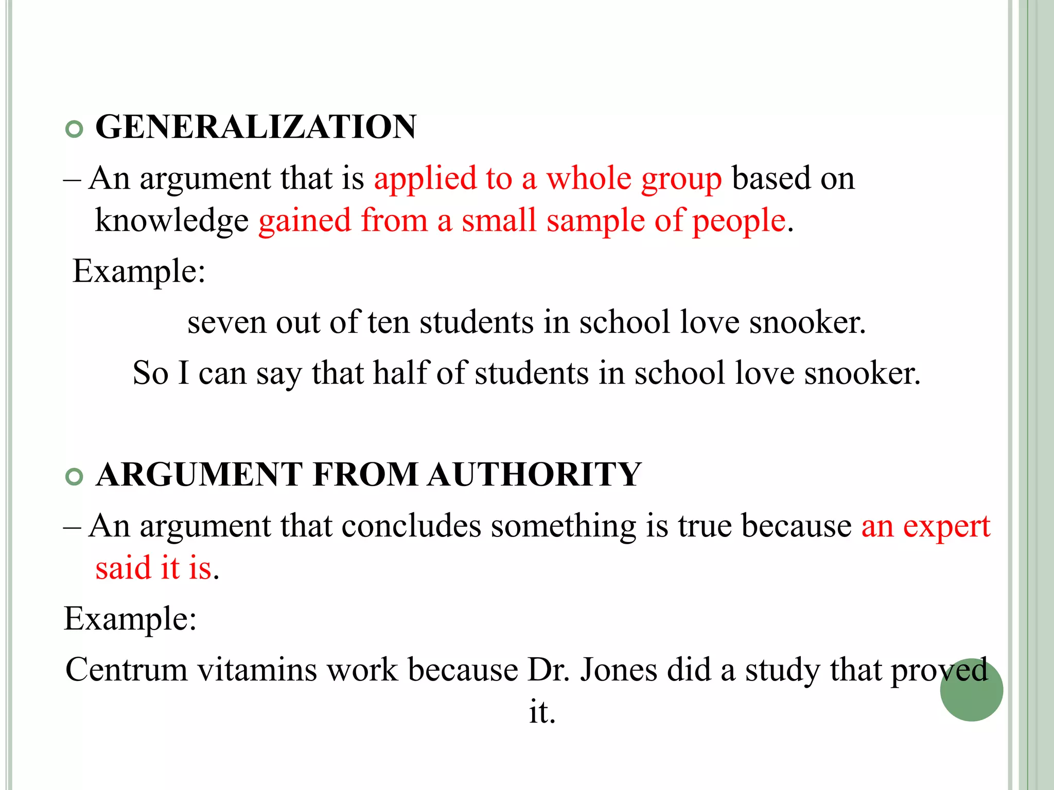 Types of arguments | PPTX