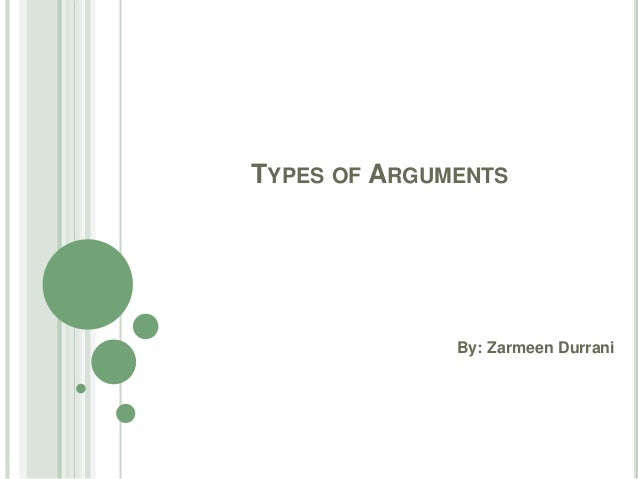 Types of arguments