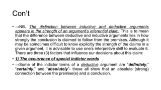 LOGIC: Types of Arguments: THIRD SESSION.pptx