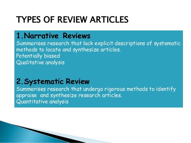 Types of article in a journal