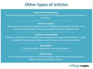 What types of articles do journals publish? | PPTX | Publishing ...
