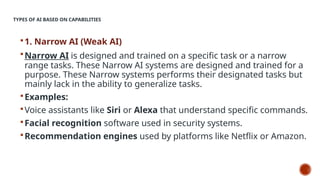 Types of Artificial Intelligence and more | PPTX
