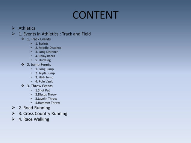 Types of athletics | PPTX
