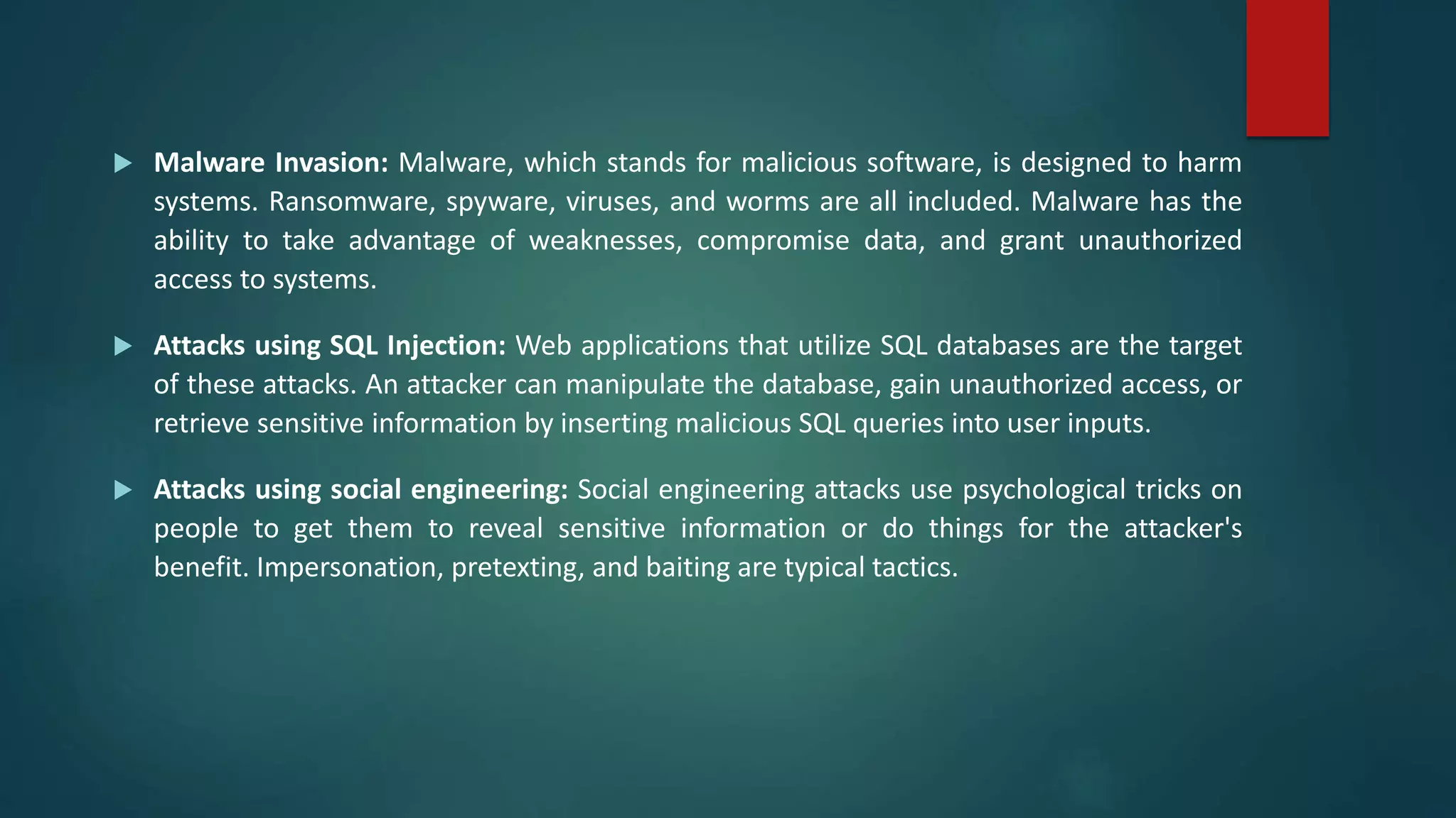 Types Of Attacks in Network Security | PPTX